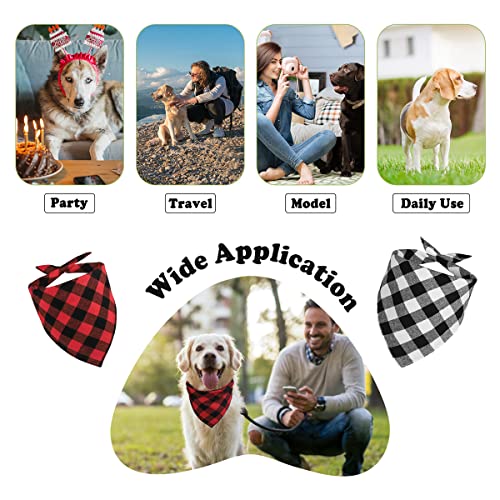 Kytely Christmas Dog Bandanas 2 Pack Winter Pet Dog Bandanas for Dogs Red White Small