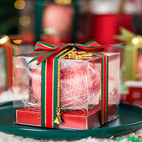 Oomcu 40 Pack Clear PET Plastic Boxes,Transparent Favor Candy Bakery Mini Cake Cookie Donut Dessert Macaron Pastry Gift Packaging Box Container for Wedding Baby Shower Birthday Party(4" x 4" x 2.5")