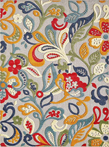 NEW HOME Speak Mid-Century Floral Indoor/Outdoor Area Rug - Multi 6'7" x 9'