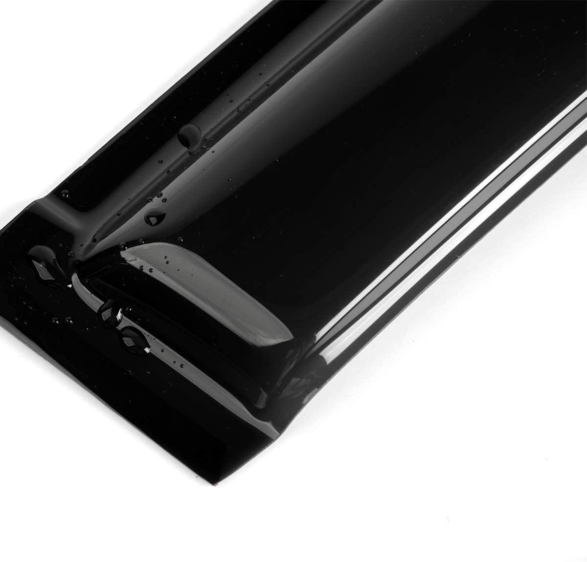 Deebior 94975 Side Window Deflector Visor Rain Guard,Outside Mount Tape-on Shatterproof Dark Smoke,4pc Window Shades fit for 2015-2020 Ford F-150 Crew cab, 2017-2020 F250/F350 Super Duty Crew cab