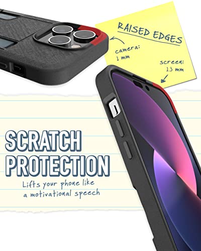 Smartish iPhone 14 Pro Wallet Case - Wallet Slayer Vol. 2 [Slim + Protective] Credit Card Holder with Kickstand - Black Tie Affair