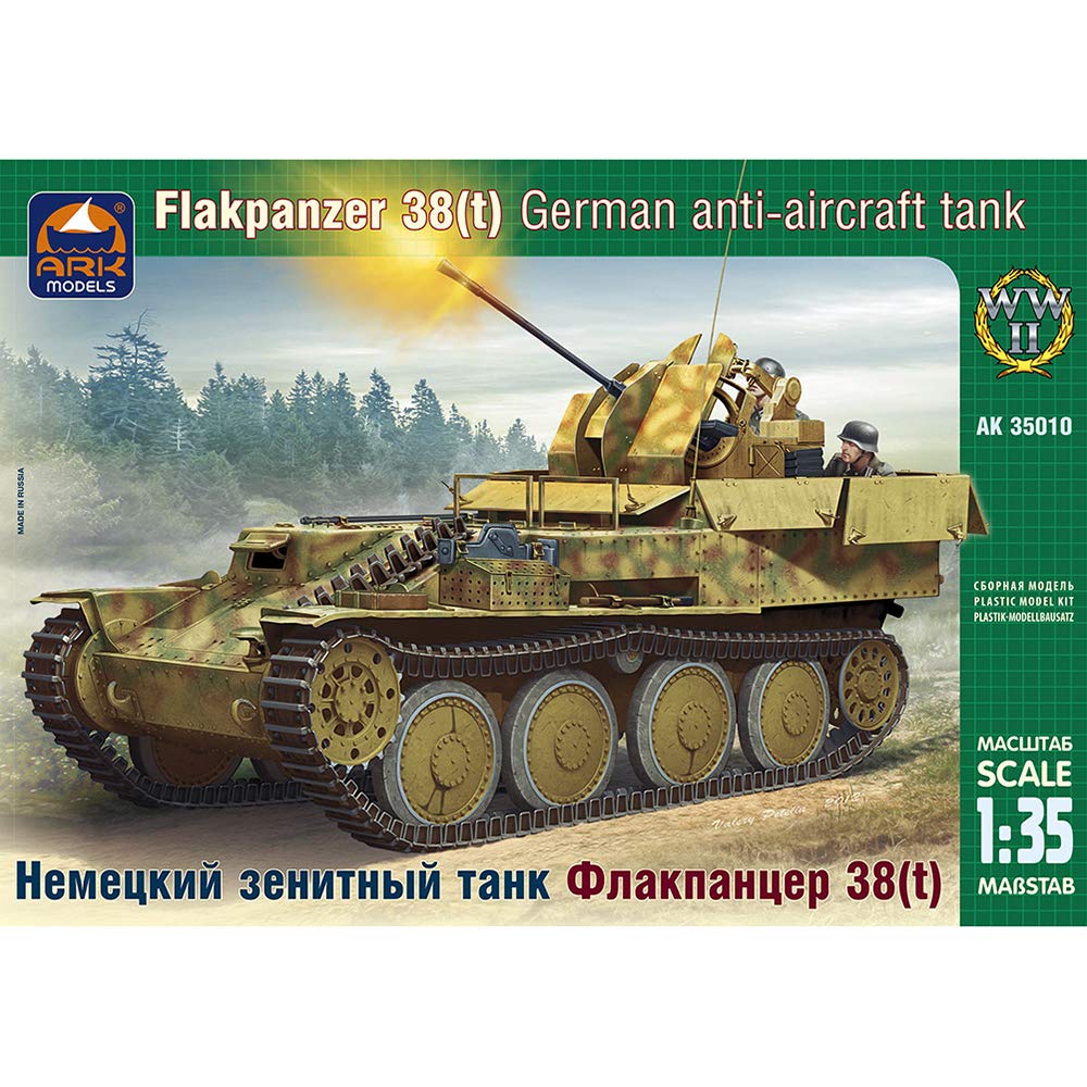 Sd Kfz 140 Ausf M Flakpanzer 38(t) Gepard German Tank Model Kit 1/35 Scale - Military WW2 Tank Miniatures Plastic Model Set Army Vehicle Building Kit with Assembly Instructions in Russian Language