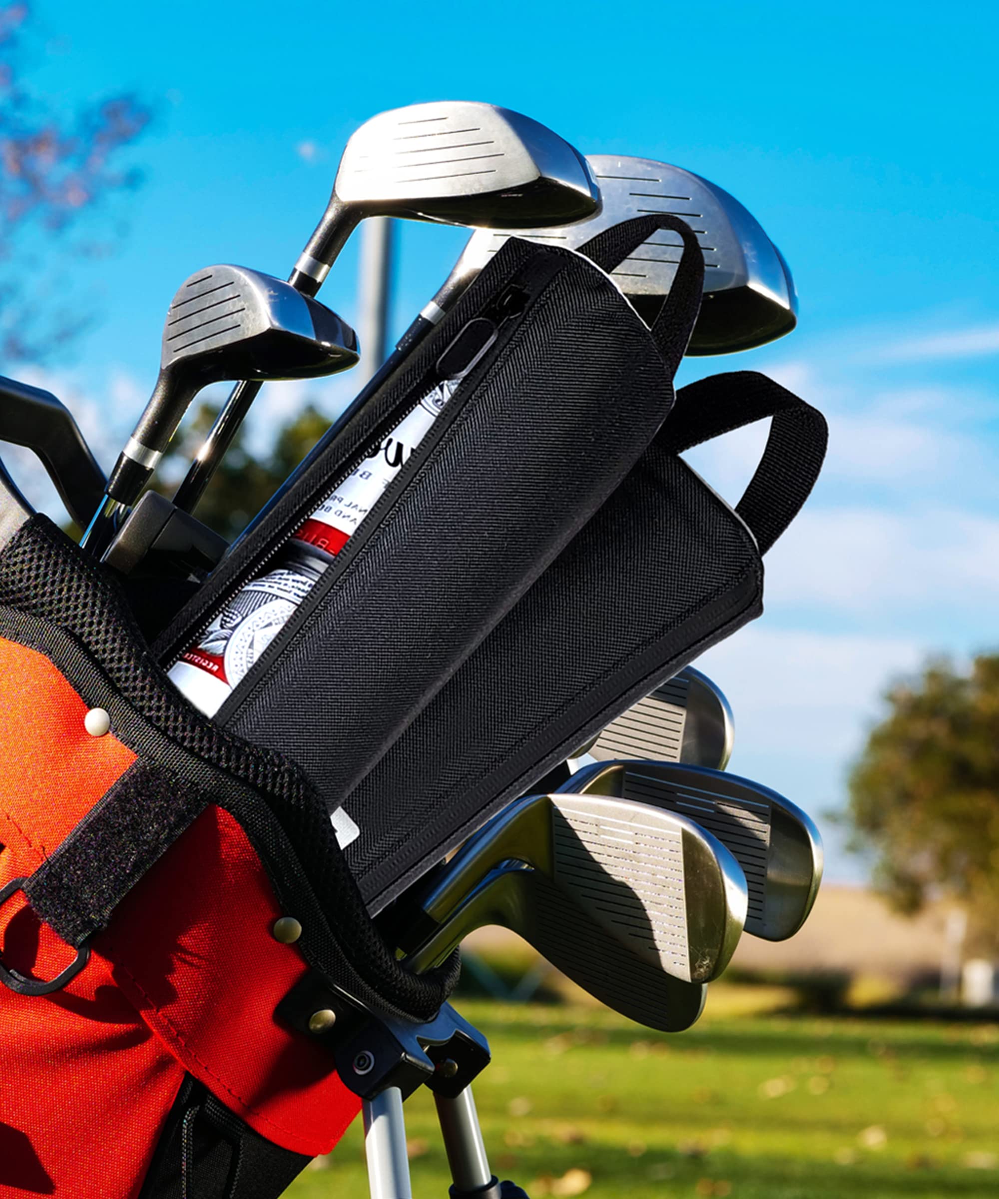 Ensol Rico 8-Cans Beer Sleeve(8 x 12oz Cans) - Insulated Cooler Bag Stores Up to 8 Can(12oz) / 6 Can(16oz) & Keeps Them Cold - The Portable 19th Hole