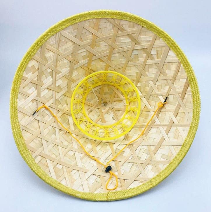DSFEOIGY Handmade Weave Straw Hat Chinese Retro Style Fisherman Sun Hat Bamboo Rattan (Color : A, Size : One Size)