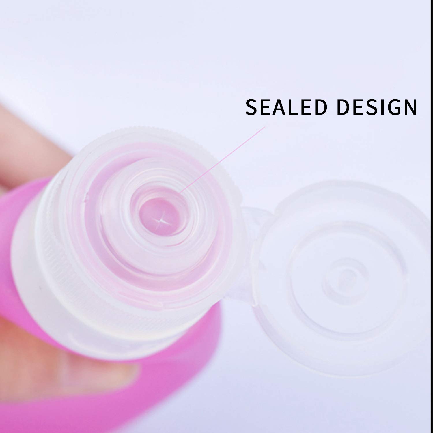 COMUDOT 3oz / 90ml Refillable Travel Bottles Set Squeezable Silicon Tubes Leak Proof Travel Accessories for Shampoo Liquids - Set of 8