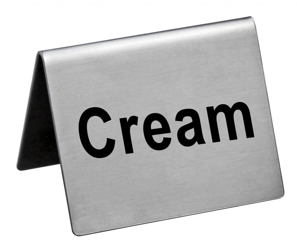New Star Stainless Steel Table Tent Sign,"Cream", 2-Inch by 2-Inch, Set of 2