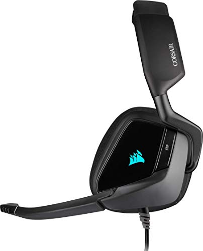Corsair Void Elite RGB USB Gaming Headset (7.1 Surround Sound, Optimised Omnidirection Microphone, Customisable RGB Lighting, Microfibre Mesh Fabric Earpads, Aluminium Construction) - Black