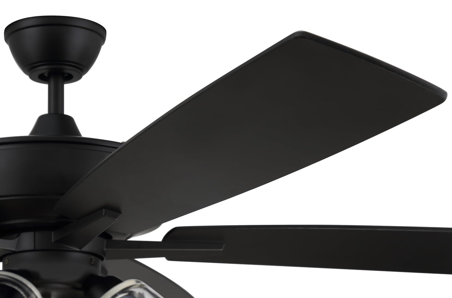 Craftmade S104FB5-60FBGW Super Pro 60" Ceiling Fan with LED Lights & Pull Chain, 5 Reversible Flat Black/Greywood MDF Blades, Flat Black