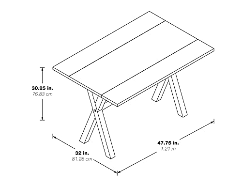 OSP Home Furnishings Kristen Flip-Top Expanding Desk to Dining Table, Charcoal Finish