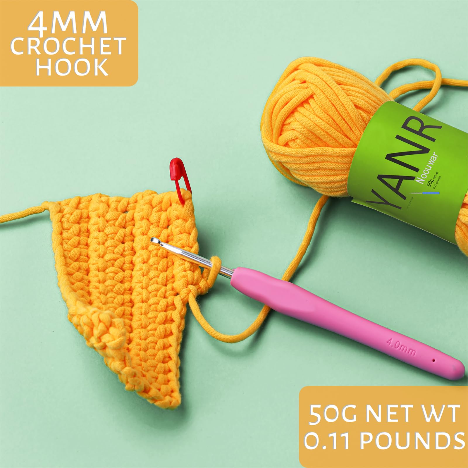 Crochet Yarn for Beginners, Cotton-Nylon Blend Beginner Yarn for Crocheting with Easy-to-See Stitches -Crochet Kits Yarn,Worsted-Weight Medium #4,3 Pack Cotton Yarn with Hook(3 * 50g) Pink Yarn