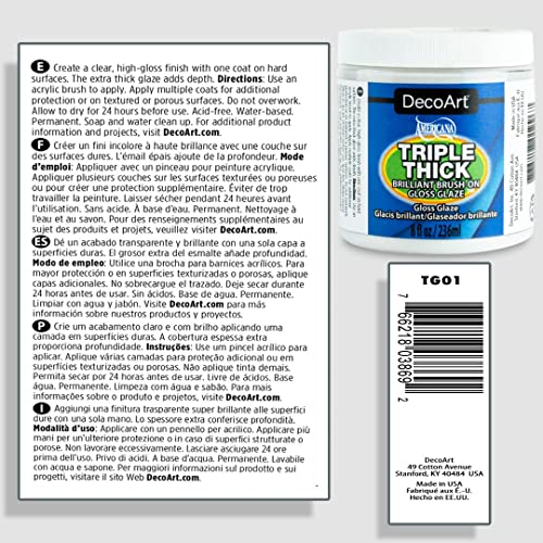 DecoArt Triple Thick Gloss Glaz, 8 fl oz Bottle,White Blue