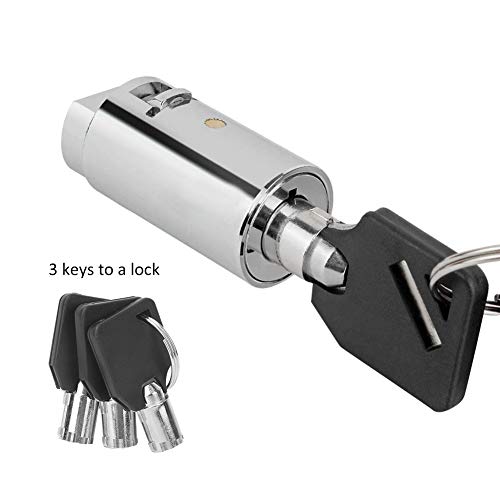 Vending Machine Lock Cylinder, Zinc Alloy Chrome Color Single Opening Key Vending Machine Lock Cylinder for Automatic Selling Machines Industrial Tank Safe Box