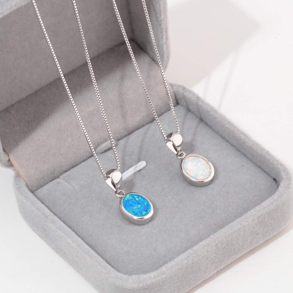 CiNily Opal Necklace-14K White Gold Plated Opal Pendant Necklace Fire Opal With Green Quartz Opal Jewelry for Women(Quartz)