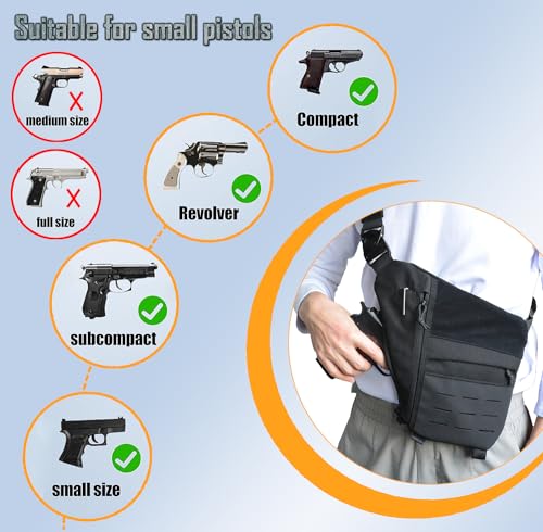 Crossbody Sling Bag, Anti Thief Conceal Carry Handgun Bag, Stealth Personal Pocket Bag Over Shoulder Backpack for Men Women
