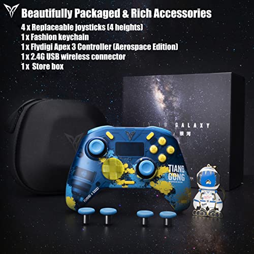 FLYDIGI Apex 3 Elite Gaming Controller, Force Feedback Trigger, Full-Color LED Display, Multi-Platform Controller for Windows PC, Android, IOS, TV Box Ect (Aerospace Edition)
