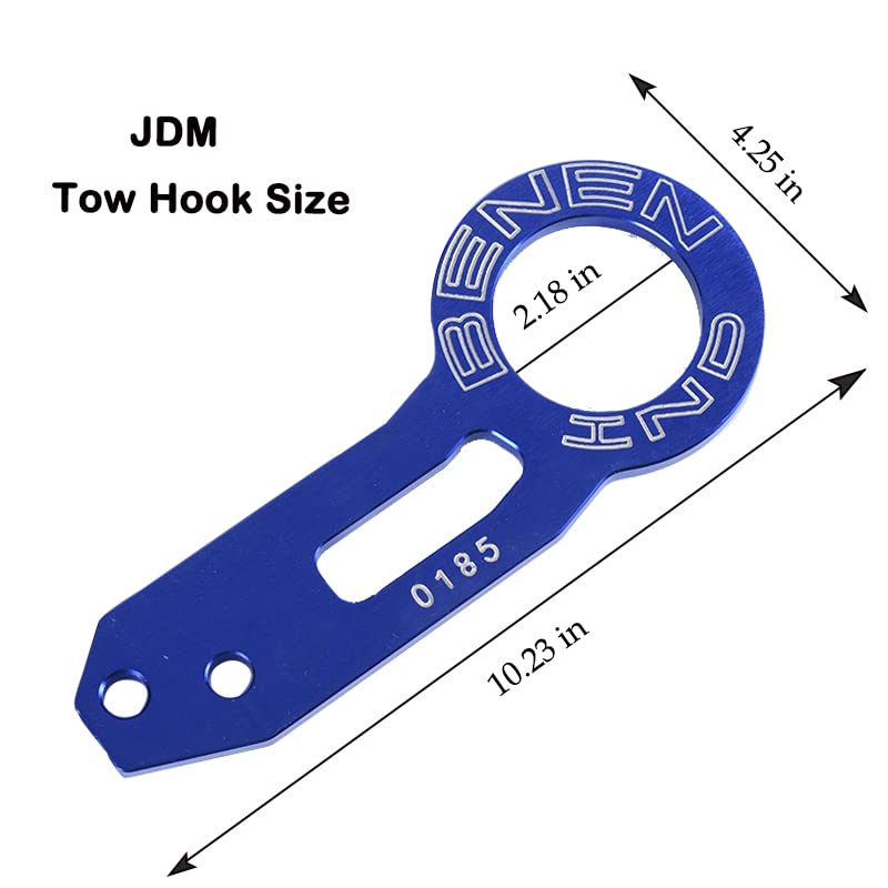 JDM car Accessories Tow Hook Kit for Universal Car Auto Aluminum Rear Towing Hook (Blue)