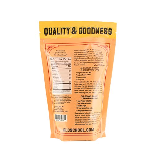 Old School Brand Classic Pound Cake Mix, 16 ounce Mix -- Make a 1 lb. Pound Cake with old time goodness!