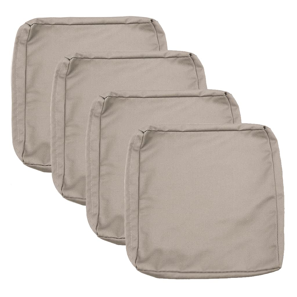 Sqodok Patio Cushion Covers 24x22 inch, Outdoor Cushion Covers Replacement 4Pack for Outdoor Furniture, Waterproof Outdoor Cushion Slicovers Sectional Cushions Cover for Sofa Chair, Tan