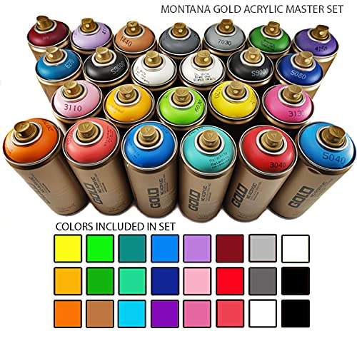 Montana Gold Premium Spray Paint 400ml Master Set - 24 Colors