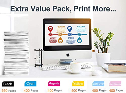 JUSTCOLOR Compatible Ink Cartridges Replacement for HP 02 Ink Cartridge to use with Photosmart D7155 D7160 D7245 D7255 D7363 D7460 3210 3310 C5180 C6250 C6280 C7280 C7180 D7255 Printer (6-Pack)