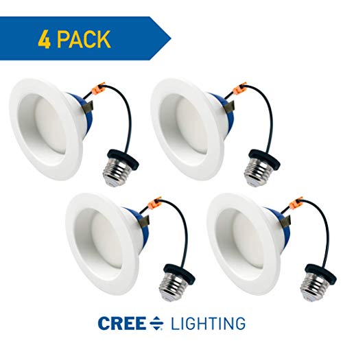 Cree Lighting, TRDL4-0782700FH50-12DE26-1-11004S-D, 4 inch LED Retrofit Downlight 75W Equivalent, 790 lumens, Dimmable, Soft White 2700K, 50,000 Hour Rated Life | 4-Pack,