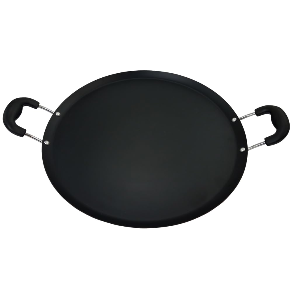 Oster Cocina Zadora 14" Comal Round Carbon Steel with Bakelite Handles, Red