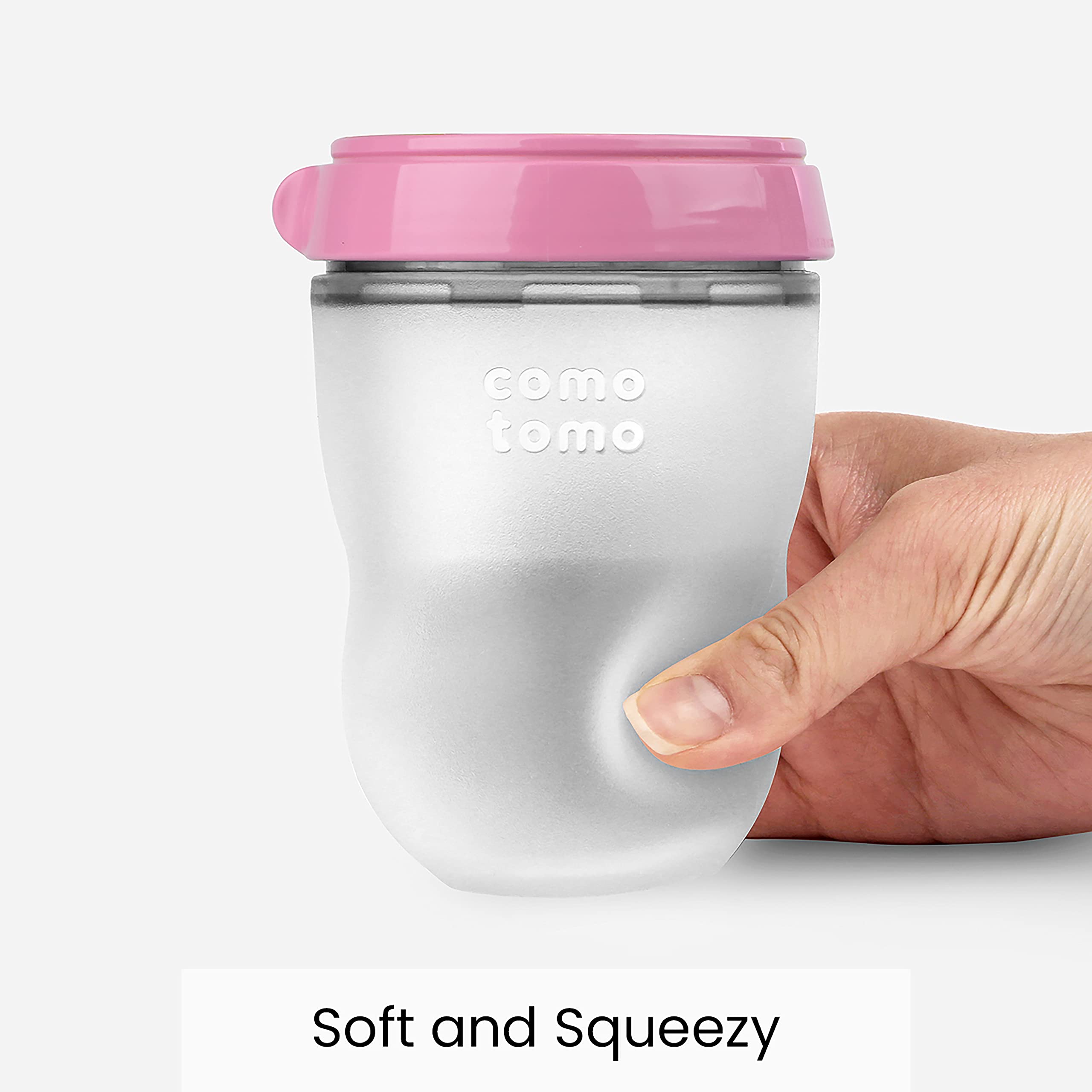 Comotomo Baby Bottle, Pink, 8 Ounce (2 Count)