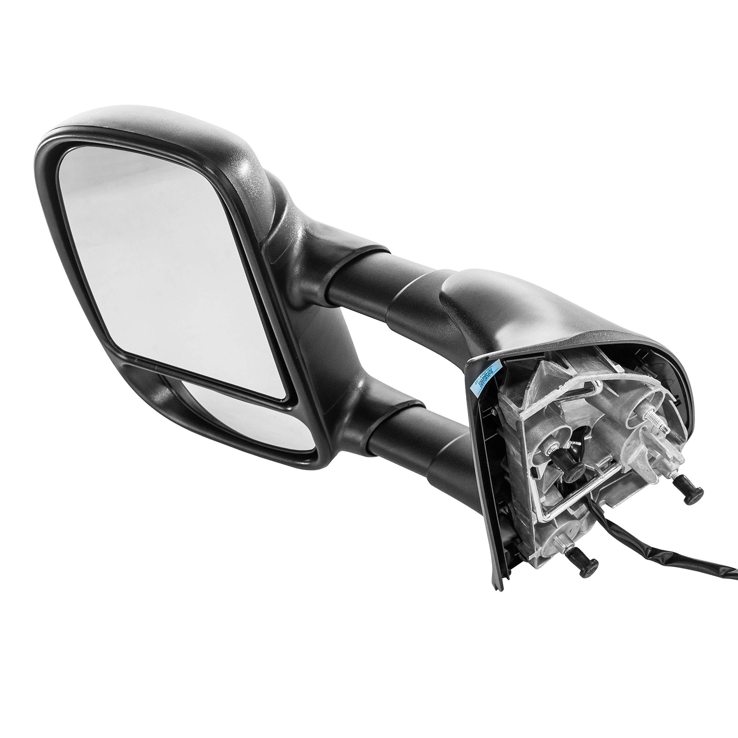 Dependable Direct Passenger Side Towing Mirror for Ford Super Duty F-250, F-350 1999-2003 Textured Non-Heated Power Adjustment Folding Telescopic Right Door Rear View Replacement FO1321196