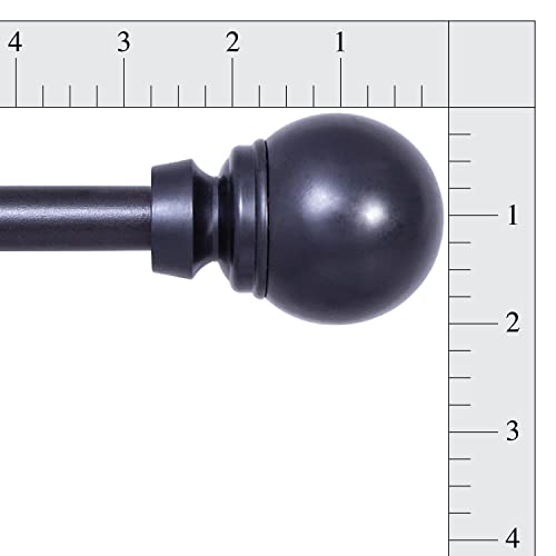 INTERIOR LIVING AZ71828US End Curtain Rod, 48-86", Black