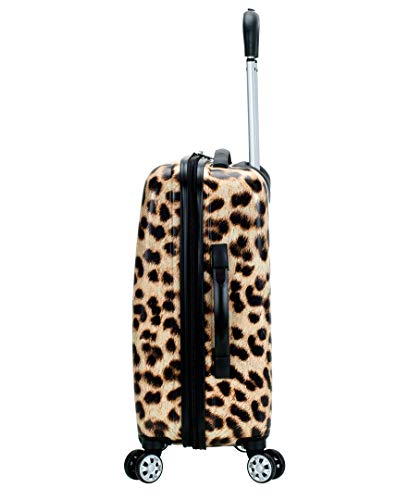 Rockland Safari Hardside Spinner Wheel Luggage, Leopard, Carry-On 20-Inch
