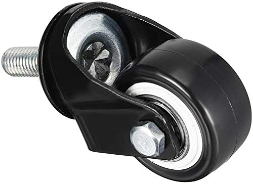 uoboeuq 1.5 Inch Swivel Caster Wheels PU 360 Degree Threaded Stem Caster Wheel M8 x 25mm, 330lb Total Load Capacity, Pack of 4