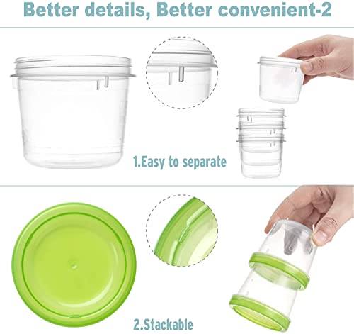 Mosville Small Containers with Lids - 6 Sets, 4 OZ Reusable and Leak Proof Salad Dressing Container and Condiment Containers, Baby Food Storage Containers Microwave & Dishwasher Safe…