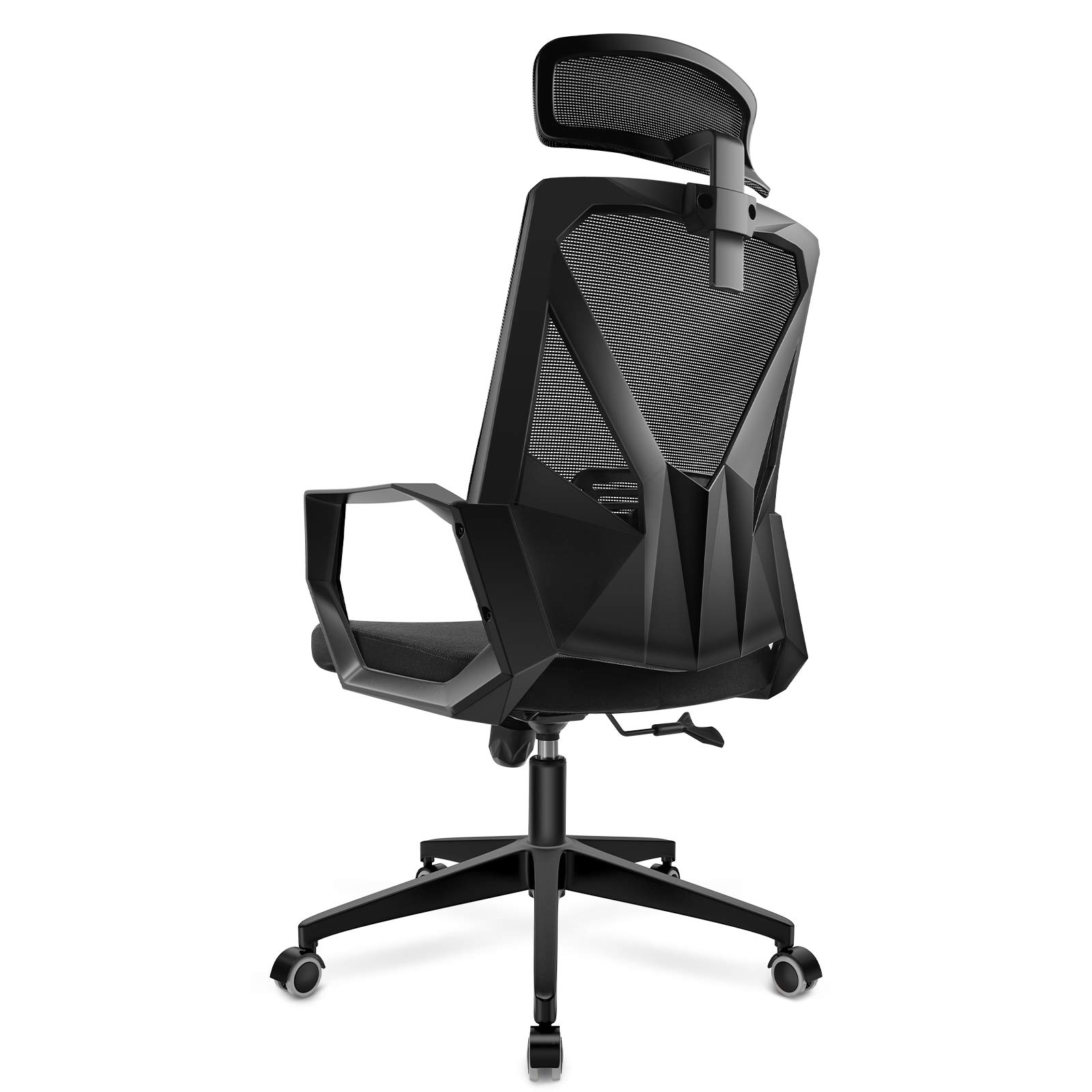 DAVEJONES Office Chair Desk Chair - Computer Ergonomic High Back Mesh Chair, Pure Memory Foam Adjustable Headrest Lumbar Support Gaming Rolling Chair (Black)