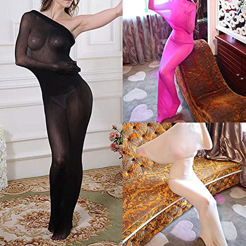 DUANYU Stocking Sleeping Bag for Full Body, Women's Opaque Microfibre Tights High Elastic Ultrathin Transparent Full Sleeping Bag Body Sock (Black)