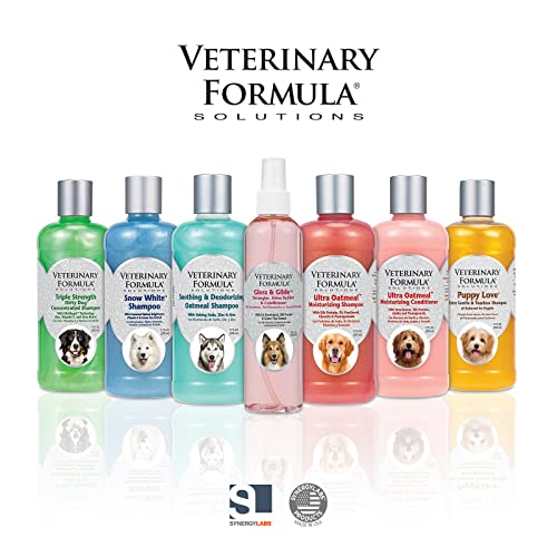 Veterinary Formula Solutions Gloss & Glide Detangler, Shine Builder, Conditioner Spray for Dogs β Quickly Detangles Matted Hair β With Silk Protein and Antioxidants (8 Fl. Oz.)