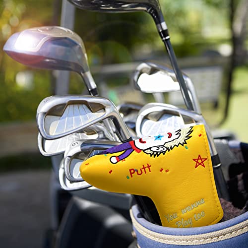 Golf Blade Putter Cover Headcover Funny Joker Putter Cover(Strong Magnetic)