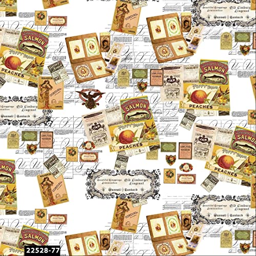 Texco Inc 100% Combed Quilting Prints Craft Cotton Apparel Home/DIY Fabric, Offwhite Ocher Marsala Olive 2 Yards