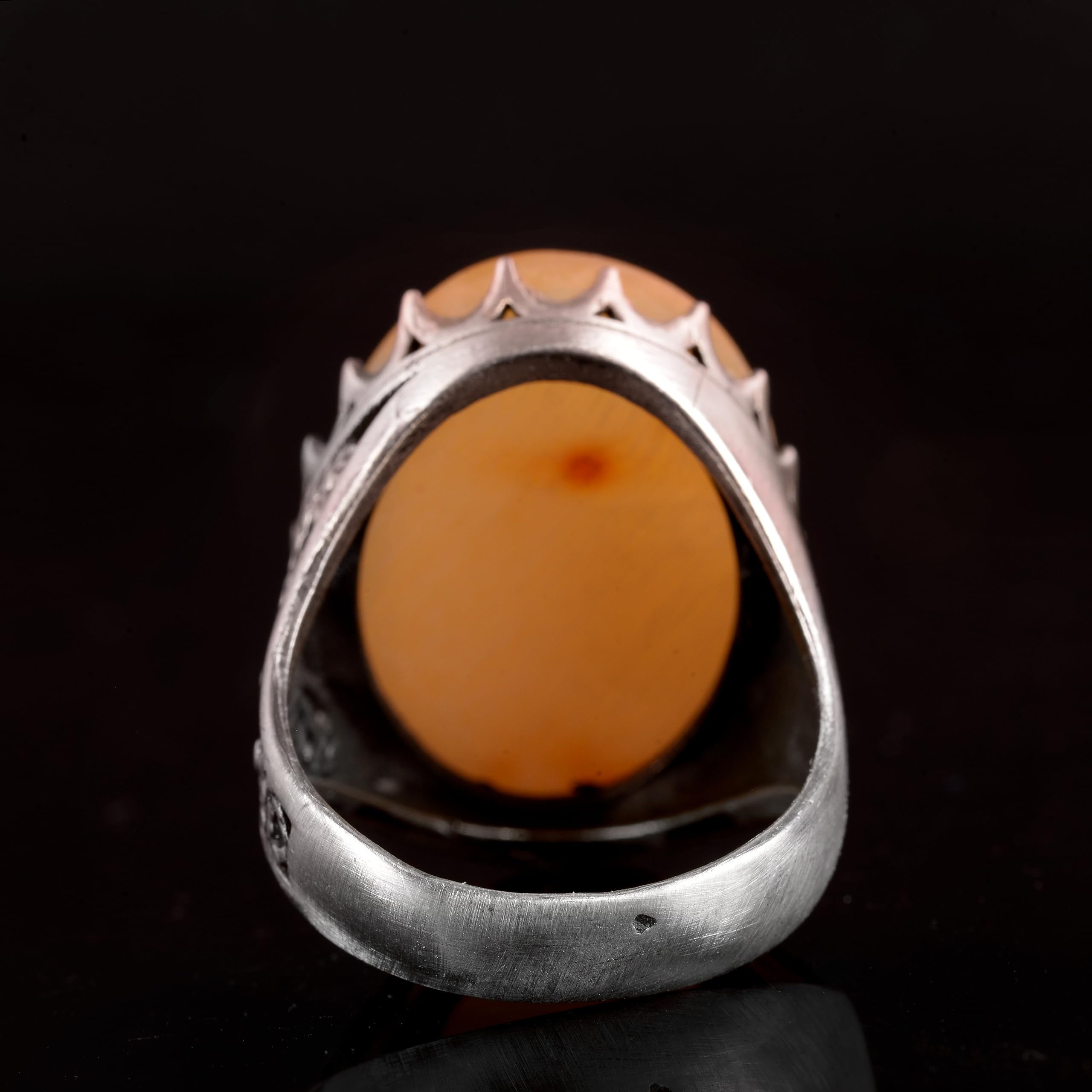 Falcon Jewelry Genuine Real Natural Amber Gemstone Ring, Handmade Big Ring, 925 Sterling Silver Ring (10)