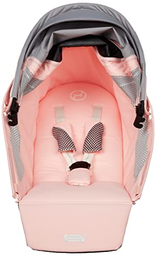 CYBEX AVI Jogging Stroller Seat Pack (Frame not Included),Compact Fold for Storage,Height-Adjustable Handlebar,One-Handed Steering,Rear-Wheel Suspension & Handbrake,For Infants 9 months+,Silver Pink