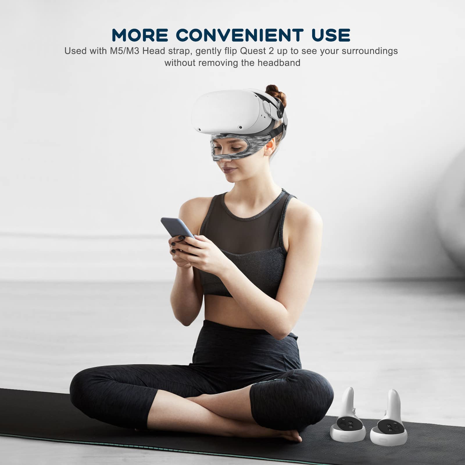 Esimen VR Masks Sweat Band for Oculus Quest 2 Sweat Guard Adjustable Absorbent Facemask and Silicone Face Cover for Meta Quest 2, Breathable, Stretchy, Washable VR Workout Accessories(3Pcs)