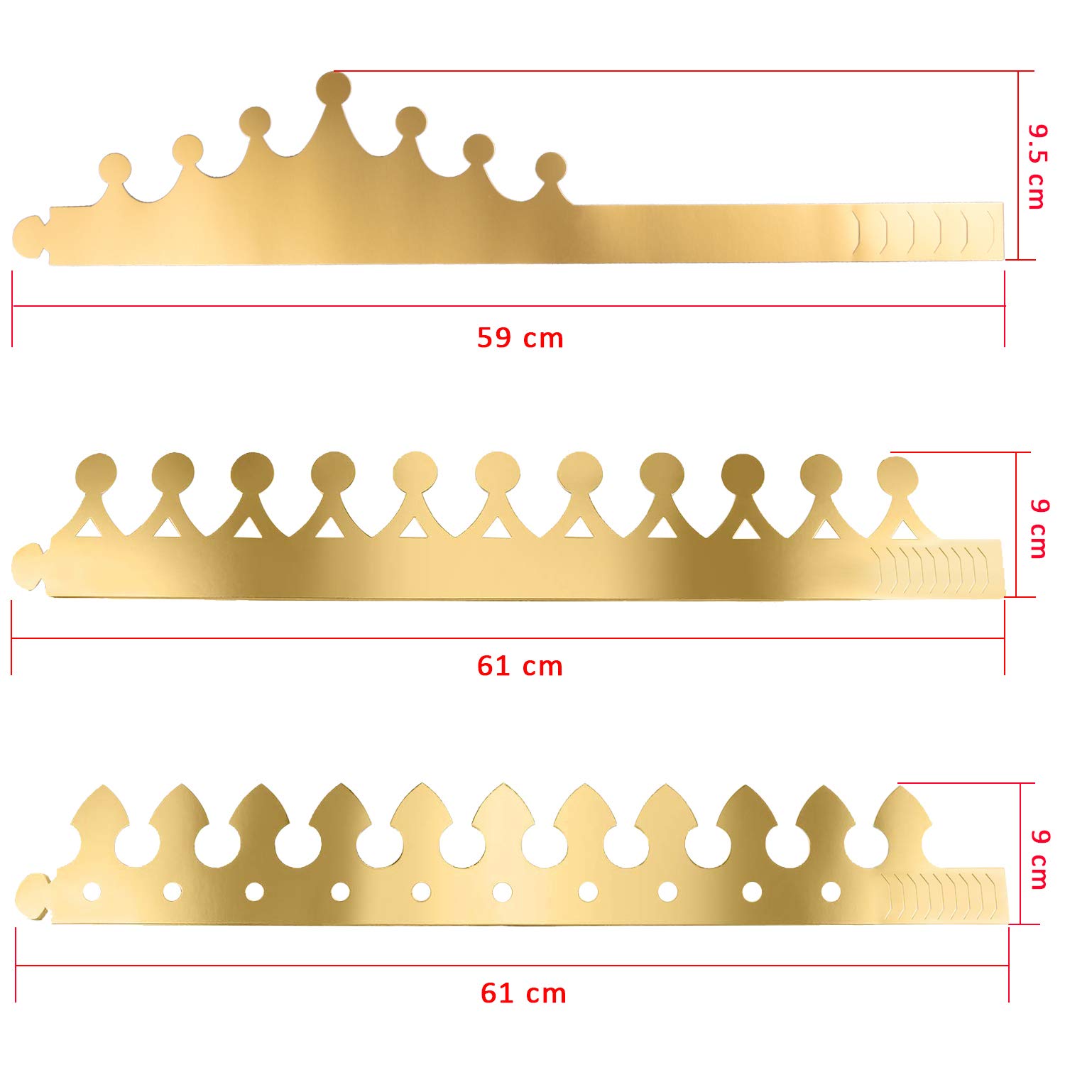 SIQUK 27 Pieces Golden Paper Crown Party Gold Crowns Hats King Crowns for Party and Celebration