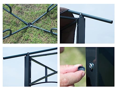 Outdoor Grill Gazebo BBQ Canopy for Outdoor Barbeque Shelter Girll Canopy Grill Gazebo Hardtop (L96 x W60 x H101 Inch) Red