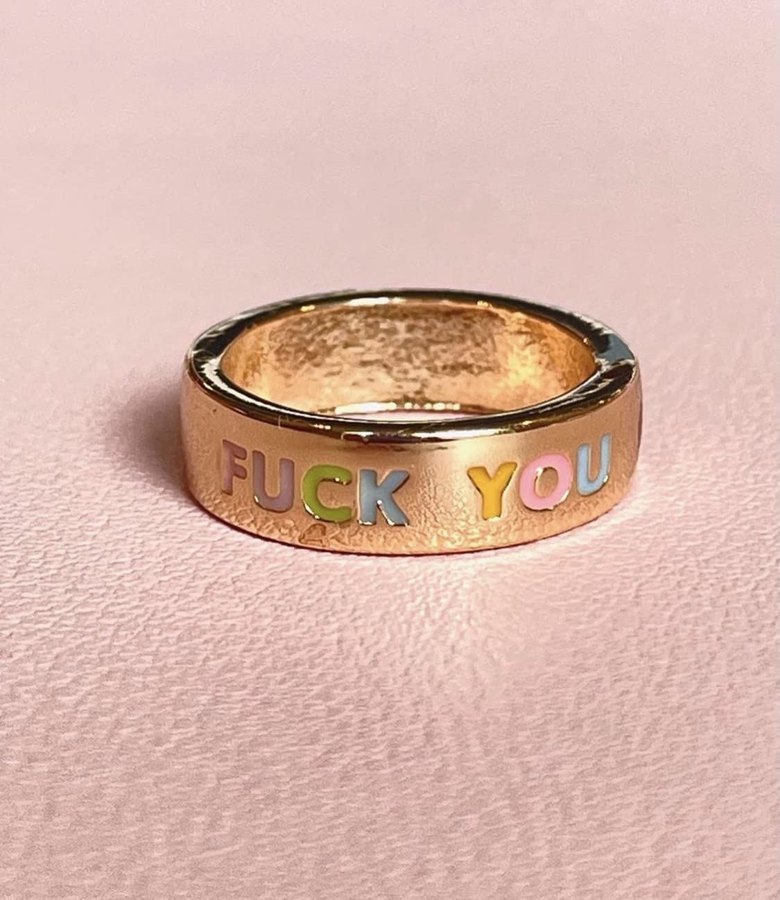DUPER RING y2k f you stackable gold ring (6)