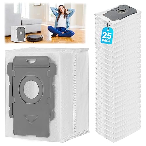 kancehinage 25 Pack Vacuum Bags Compatible with iRobot Roomba Bags i & s & j Series, Replacement for i3+(3550) i4+(4552) i6+(6550) i7+(7550) i7Plus j7+ i8+(8550) s9 s9+(9550) Automatic Dirt Disposal Bags, Effective Dust Filtration (25 pack)