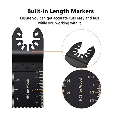 Intpro 40 Oscillating Tool Saw Blades Universal Wood Multitool Blade Quick Release Fits Porter Cable Black & Decker Rockwell Ridgid Ryobi Milwaukee DeWalt Chicago Craftsman