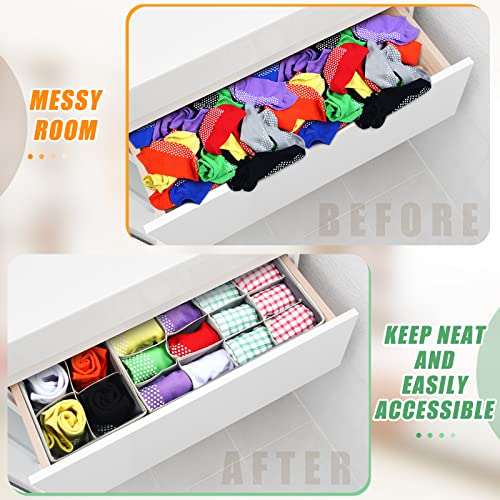 Thenshop 12 Pieces Closet Underwear Organizer Drawer Divider Foldable Bra Organizers Cabinet Clothes Socks Drawer Organizer Storage Box Baskets for Underwear, Bras, Socks, Ties and Towels