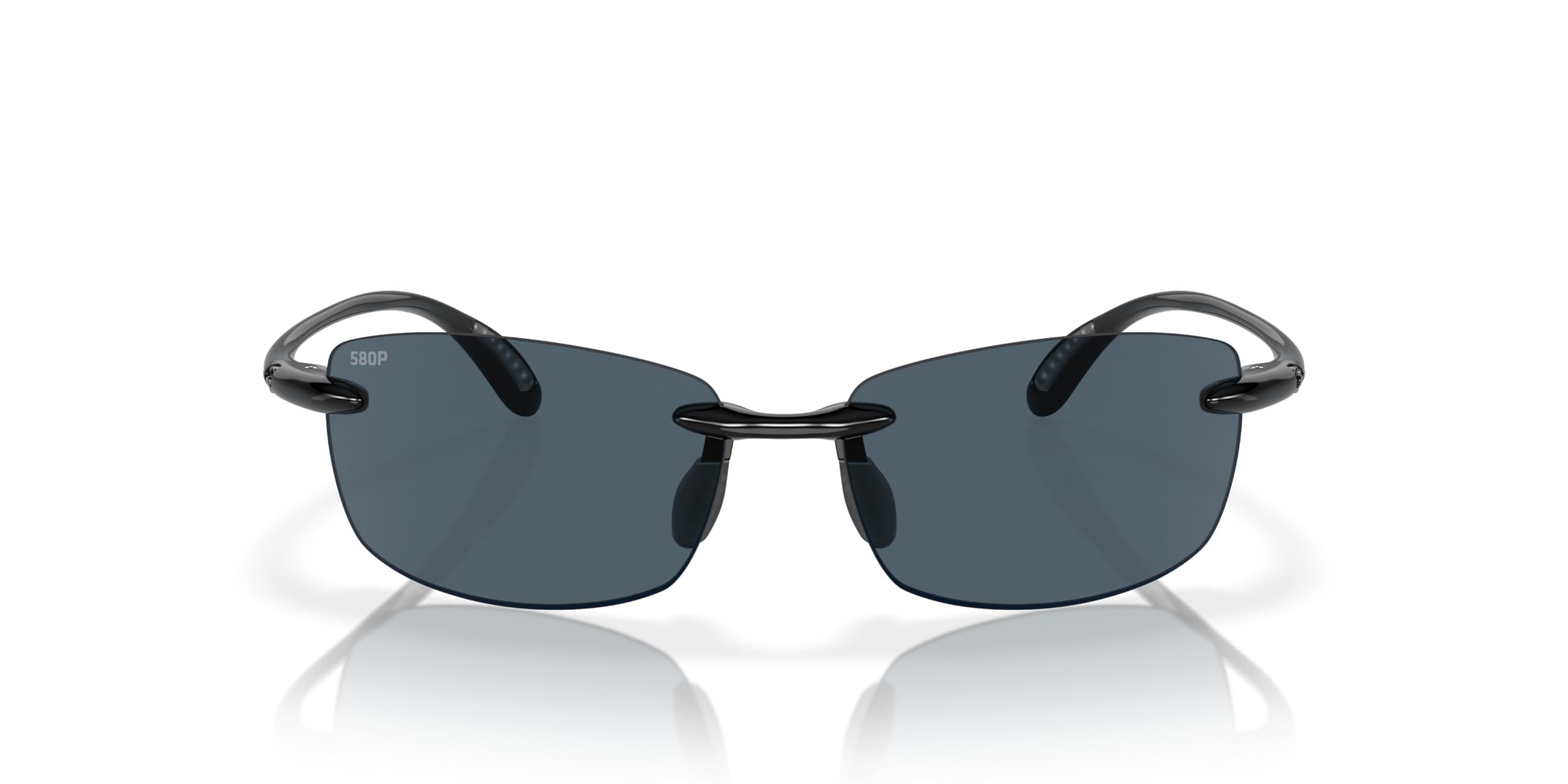 Costa Del Mar Unisex Sunglasses Shiny Black Frame, Gray Lenses, 60MM
