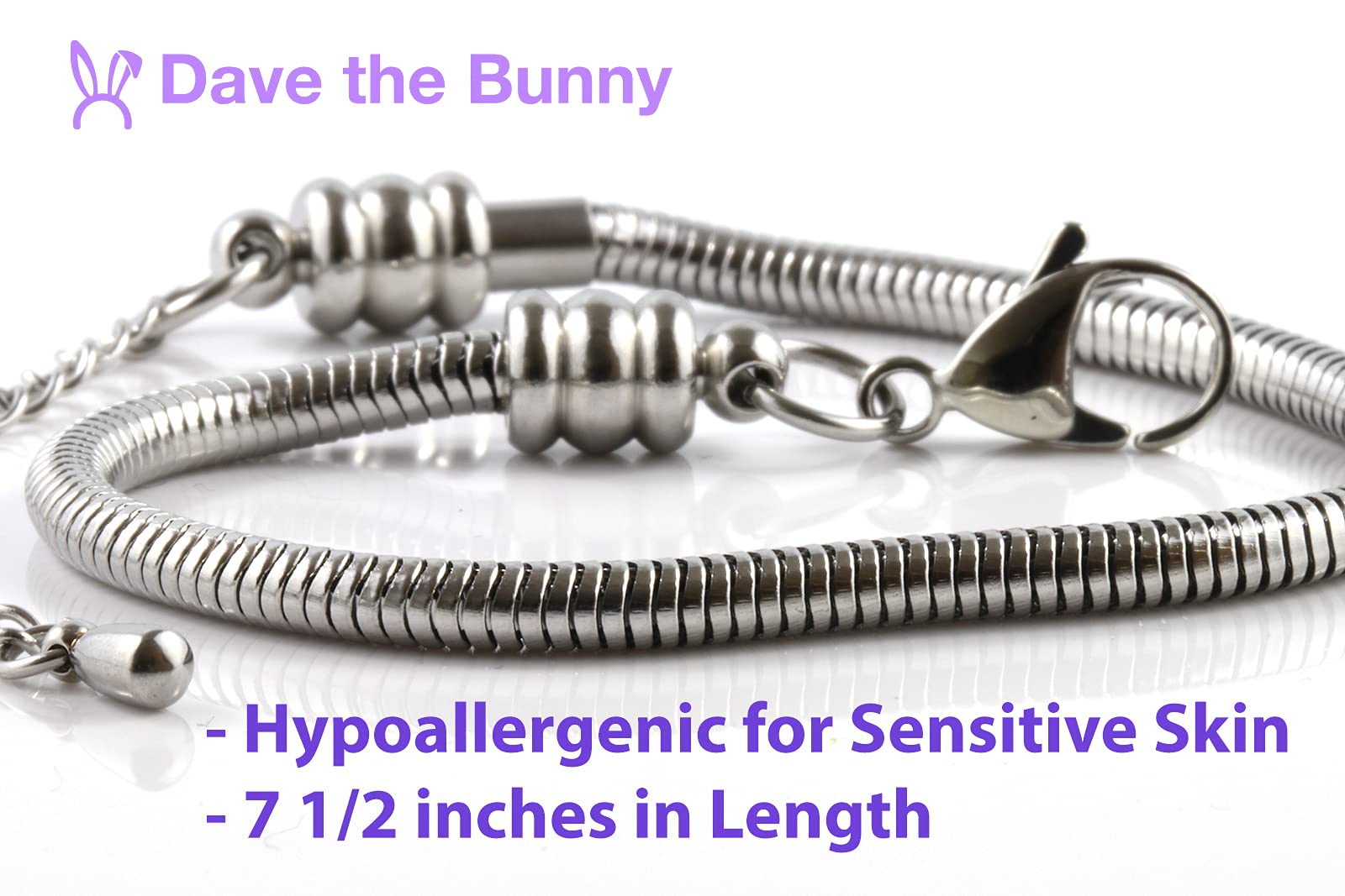 Dave The Bunny Koala Bracelet | Stainless Steel Snake Chain Bracelet