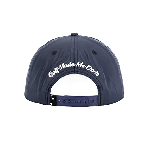 Golf Made Me Do It Melody Rope Hat - Adjustable Snapback Golf Hat, One Size Fits All (Navy/White)