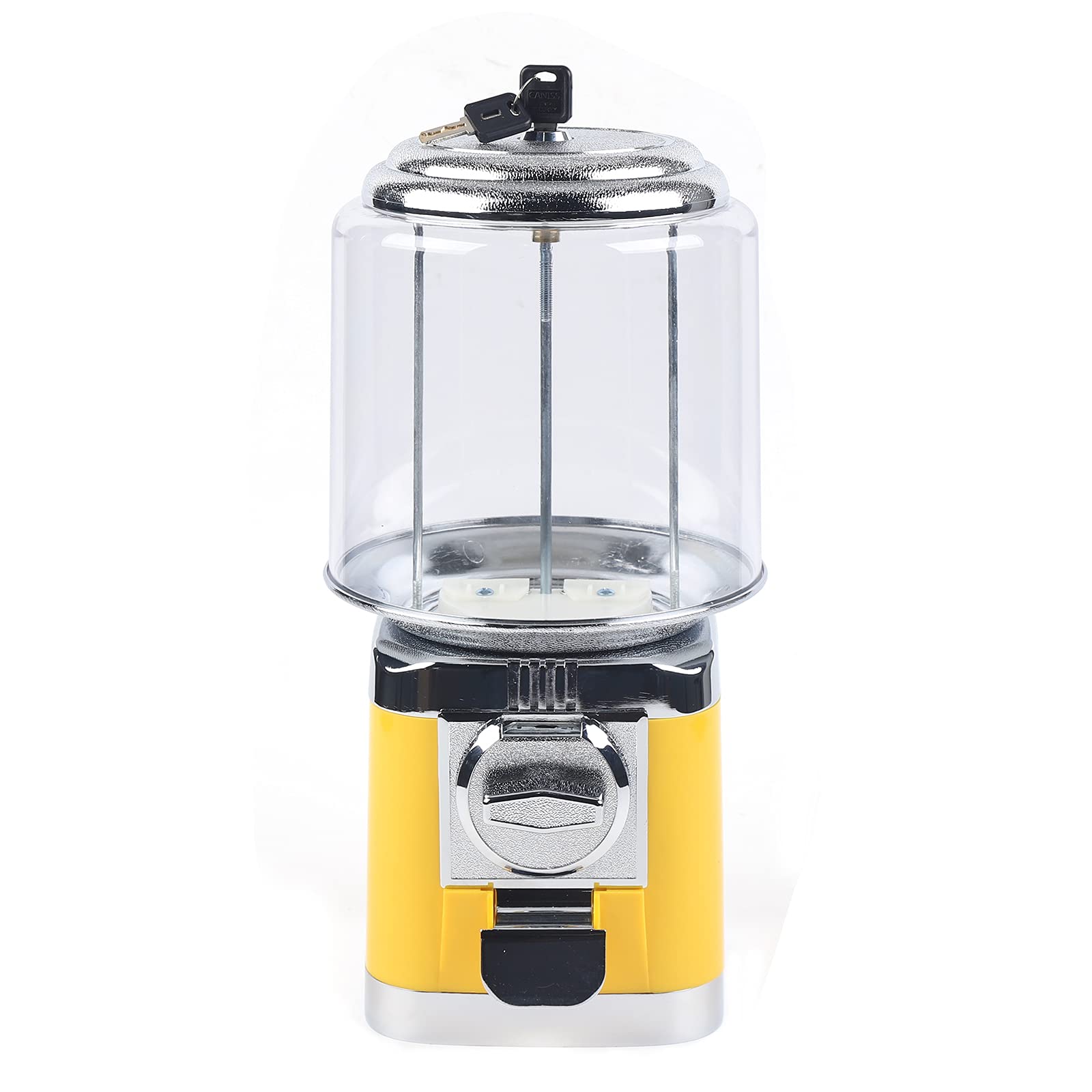 DENESTUS Gumball Vending Machine Child Toy Candy Machine, Capsules, Bouncy Balls Dispensers (Yellow)